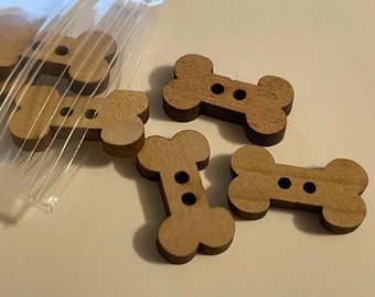 Wood Dog Bone Buttons - Etsy