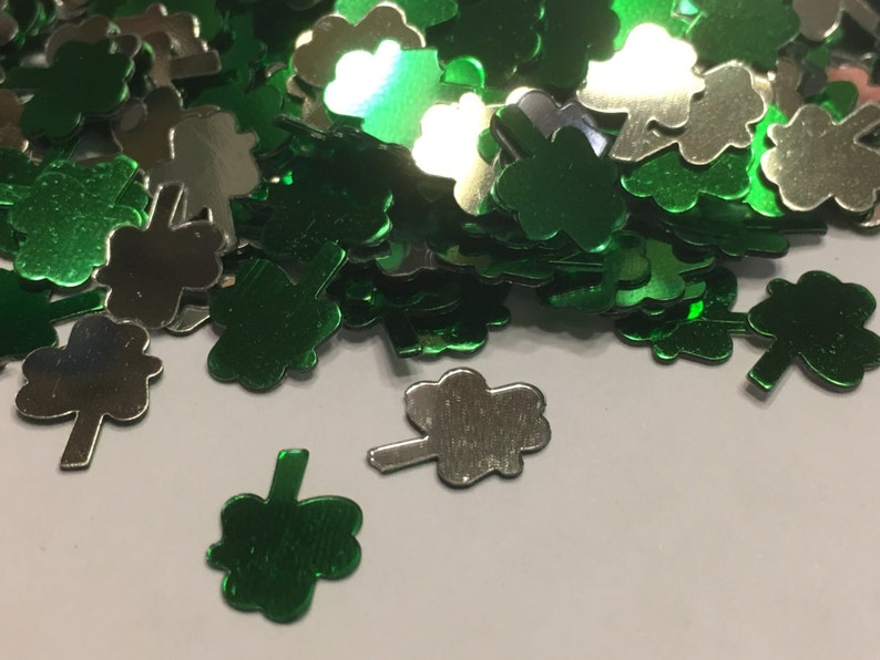 40 Green and Silver Shinny Shamrock Confetti / Sequins 10 Mm - Etsy