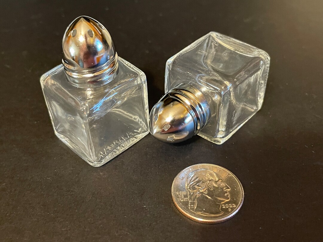Set of Small Tiny Glass Salt and Pepper Shakers, 2 Inches Tall (RR) - Etsy