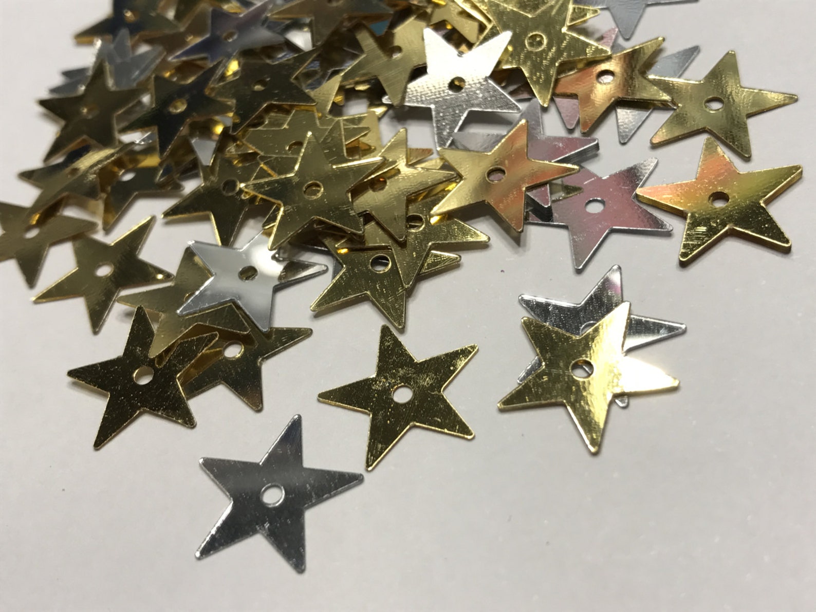 Large Gold and Silver Color 5 Point Star Sequins / Confetti | Etsy