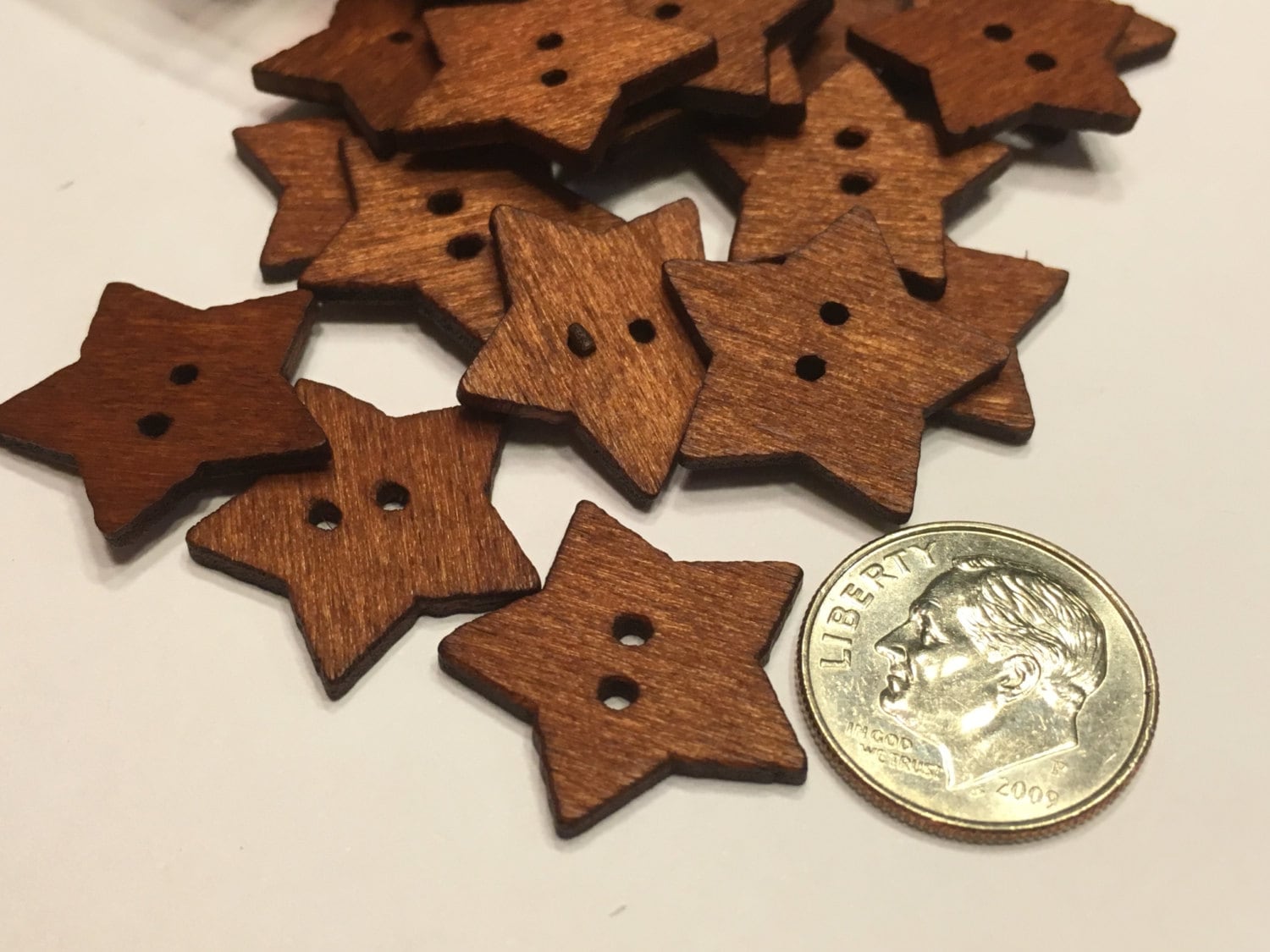 6 large dark color wood star buttons 19 mm 7 | Etsy