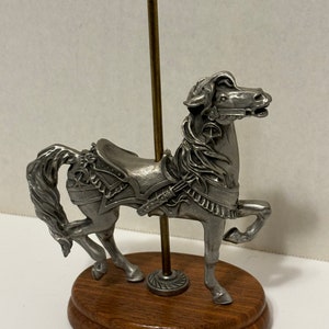 Wood Base, Pewter Carousel Horse, Collectible, 5 1/4 Inches Tall - Etsy