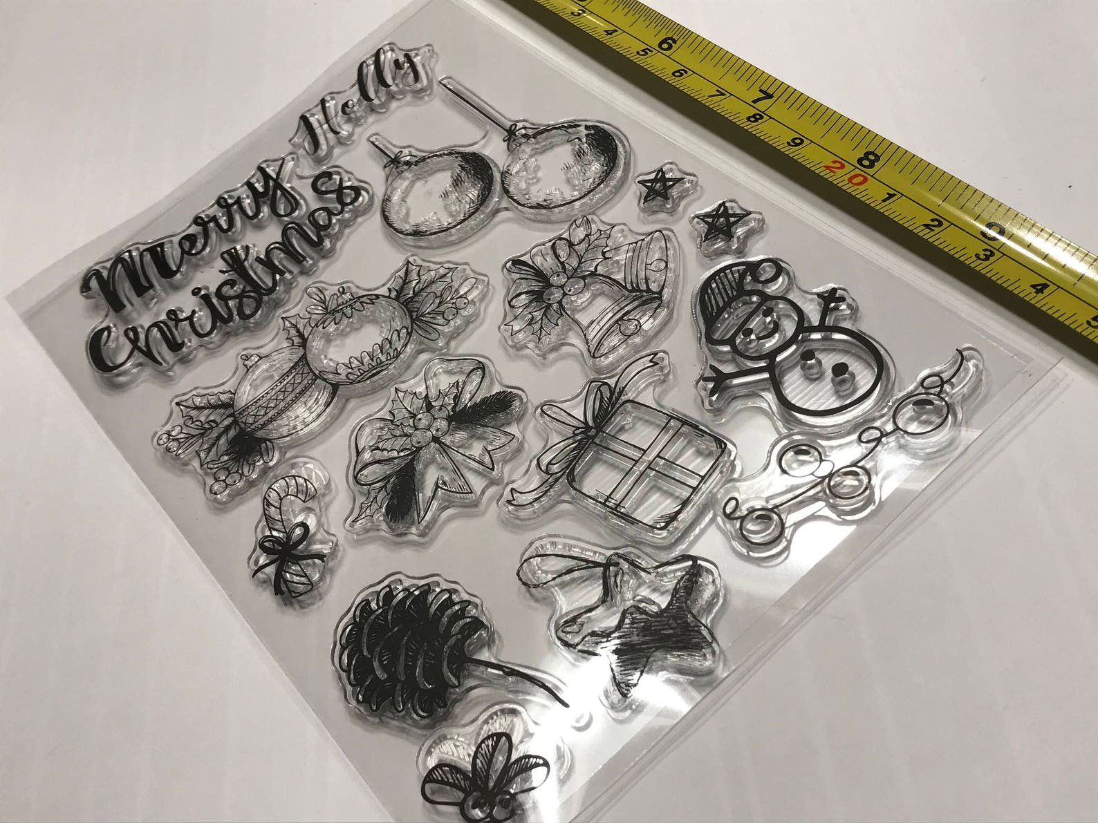 15 Piece Merry Christmas Clear Stamp Set 10 60 Mm CL10 - Etsy
