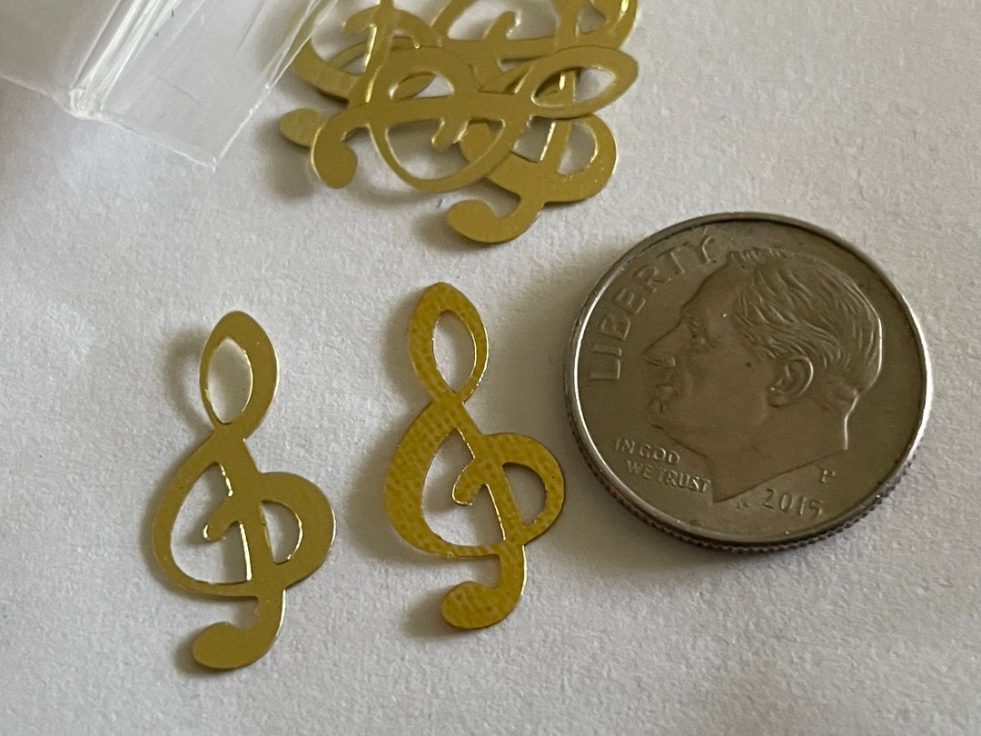 Gold Clef Notes Confetti / Sequins , 9 X 20 Mm (14)- - Etsy