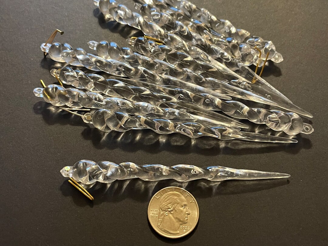 12 Count Acrylic Icicle Ornaments Decor AA2 - Etsy
