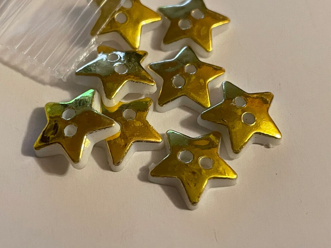 10 Count Small Gold Star Buttons, 13 Mm (B7) - Etsy