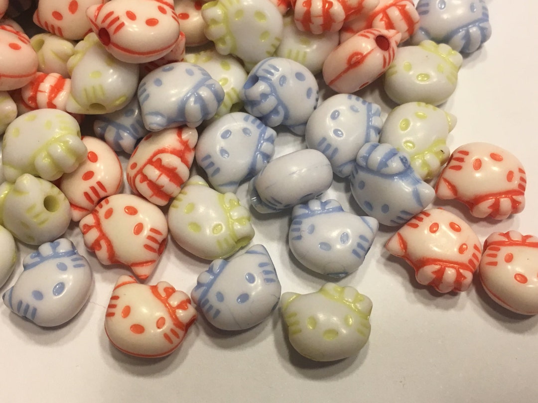 30 Assorted Acrylic Cat / Kitty Face Beads (6) - Etsy
