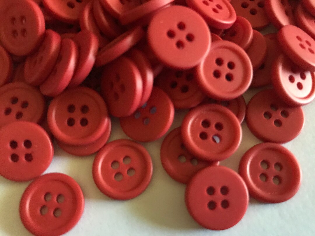 30 Count Small True Red Acrylic Buttons, 15 Mm (B2) - Etsy
