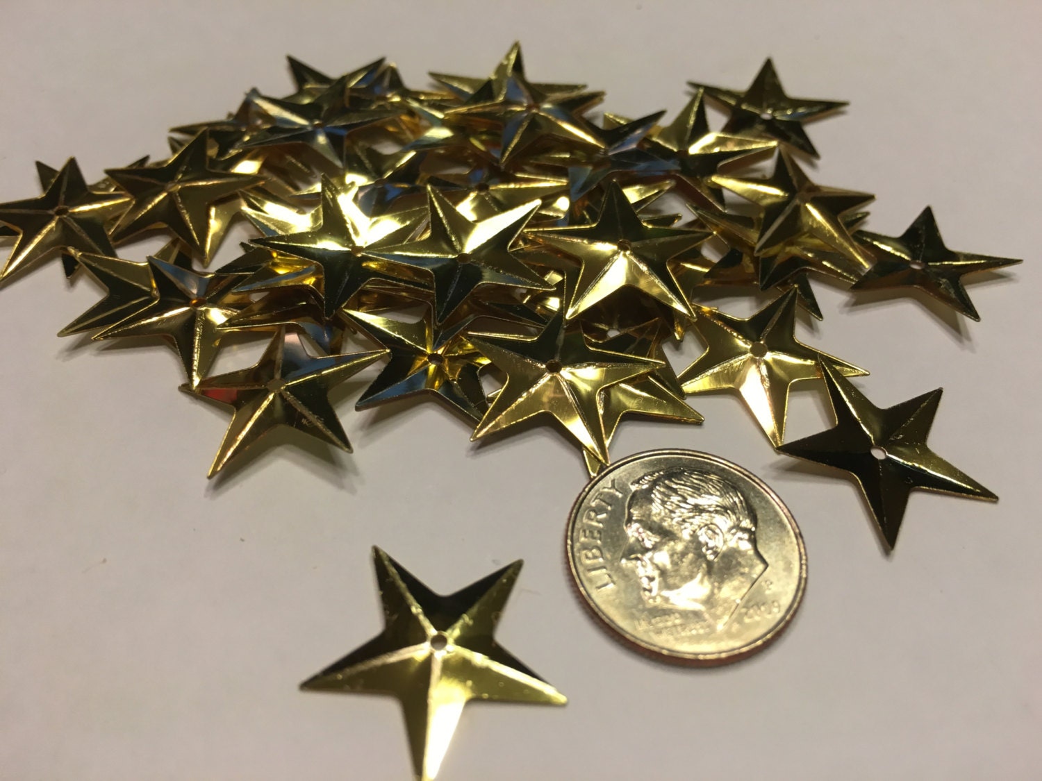 Gold Color 5 Point Star Sequins 15 Mm 20 - Etsy