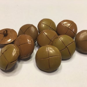 10 Vintage Brown Leather Buttons, 20 Mm 36 - Etsy