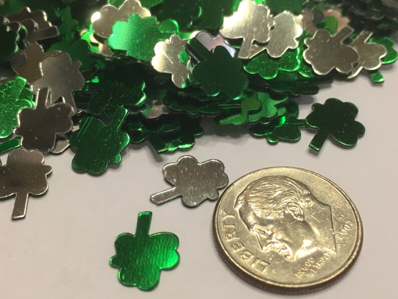 40 Green and Silver Shinny Shamrock Confetti / Sequins 10 Mm - Etsy