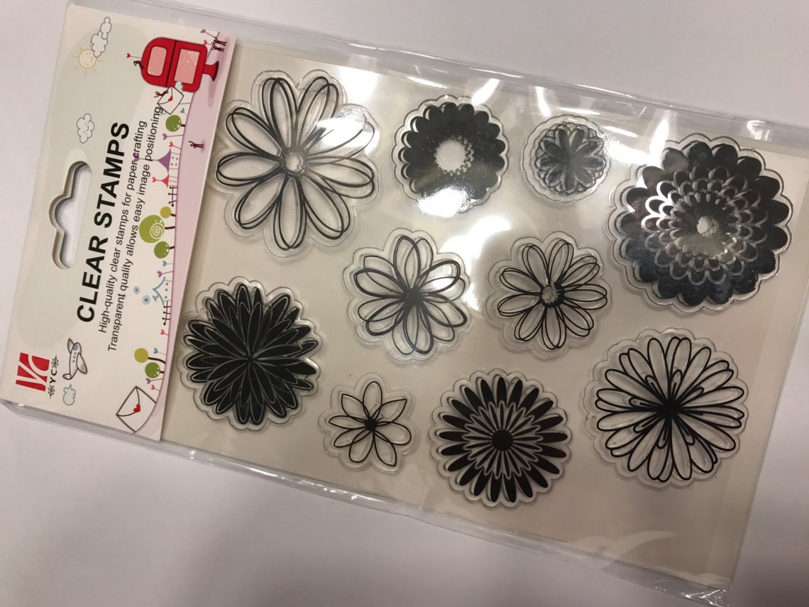 10 Piece All Kinds of Flowers Clear Stamp Set CL10 - Etsy