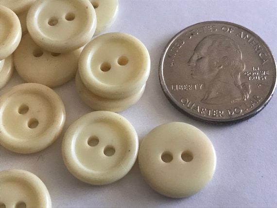 20 count cream color small Vintage acrylic Buttons 15 mm 40 | Etsy