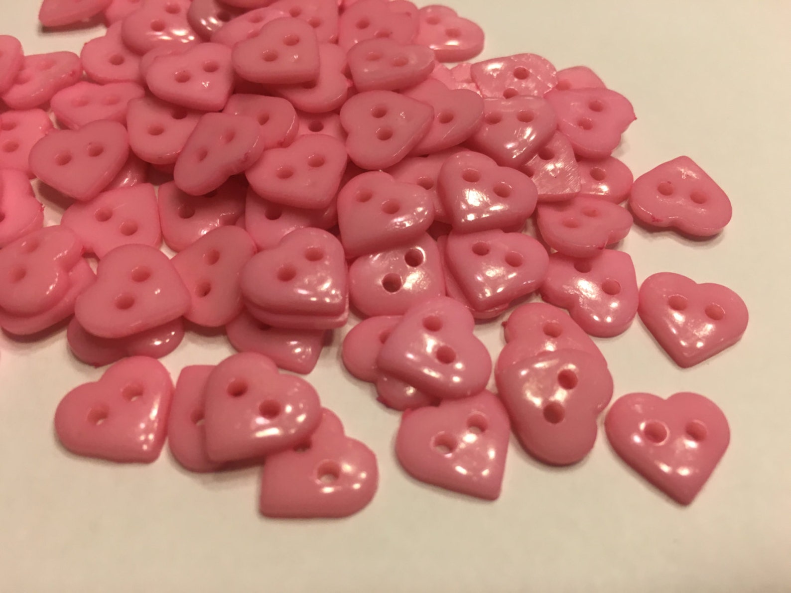 10 Small Pink Heart Buttons 11 Mm B11 - Etsy