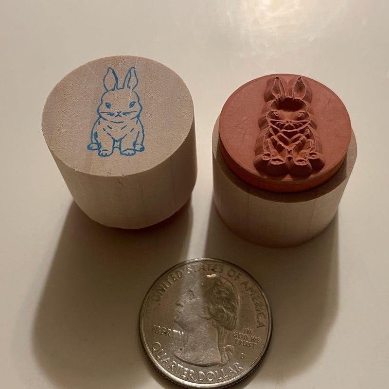 Bunny Rubber Stamp - Etsy