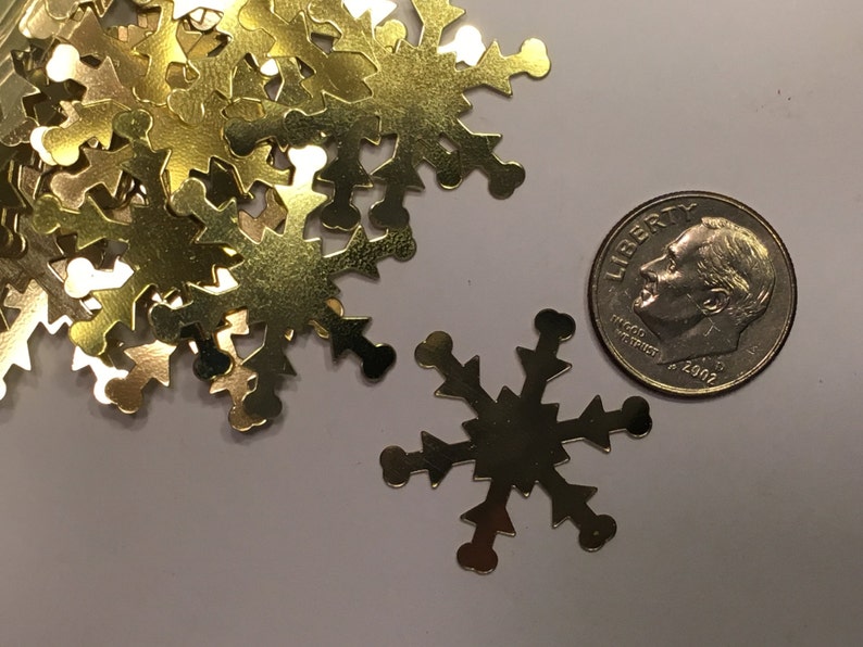 25 Gold Snowflake Confetti / Sequins , 24 Mm (29C) - Etsy