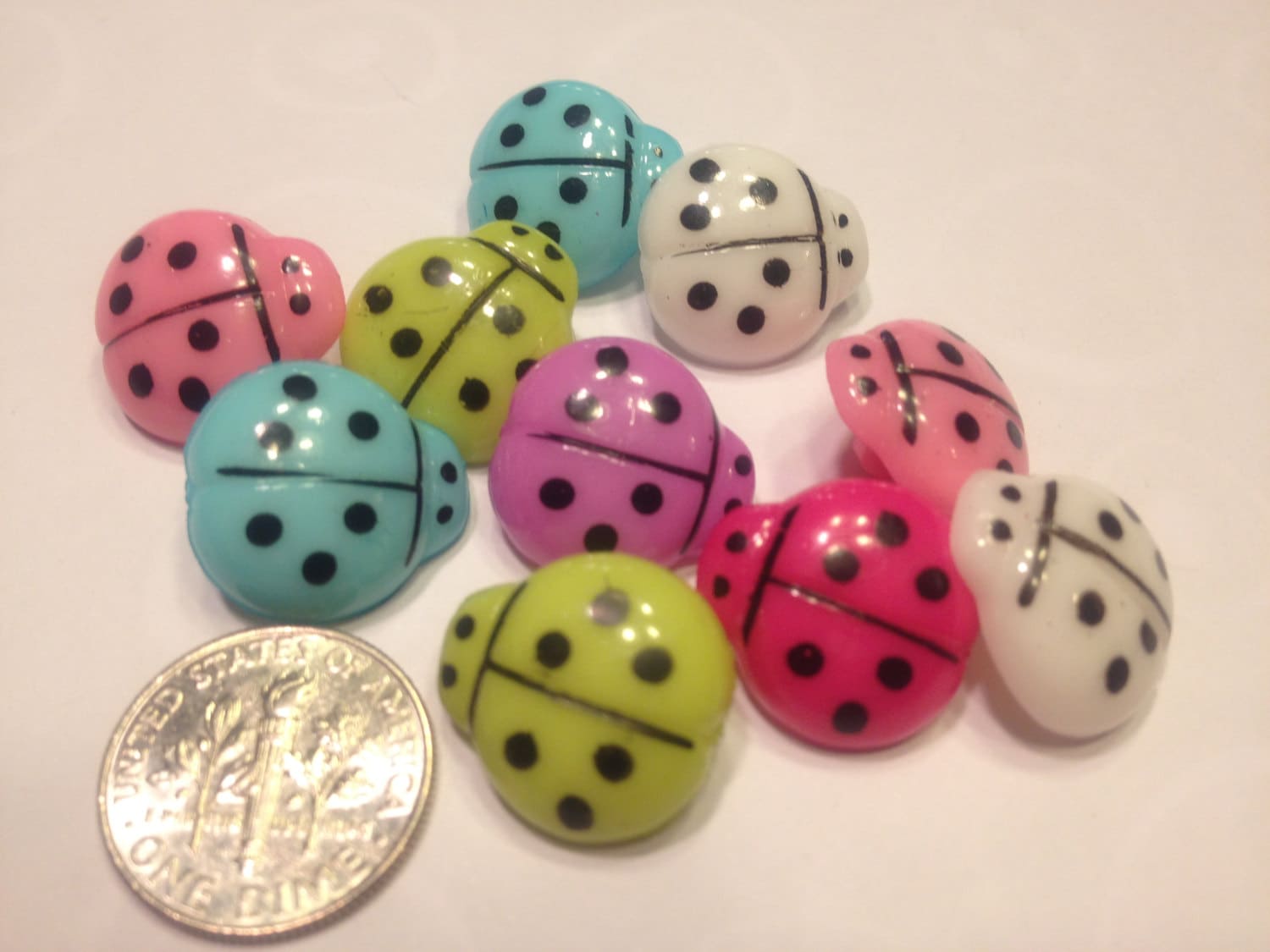 10 large assorted color ladybug buttons 15 x 16 mm 6 | Etsy