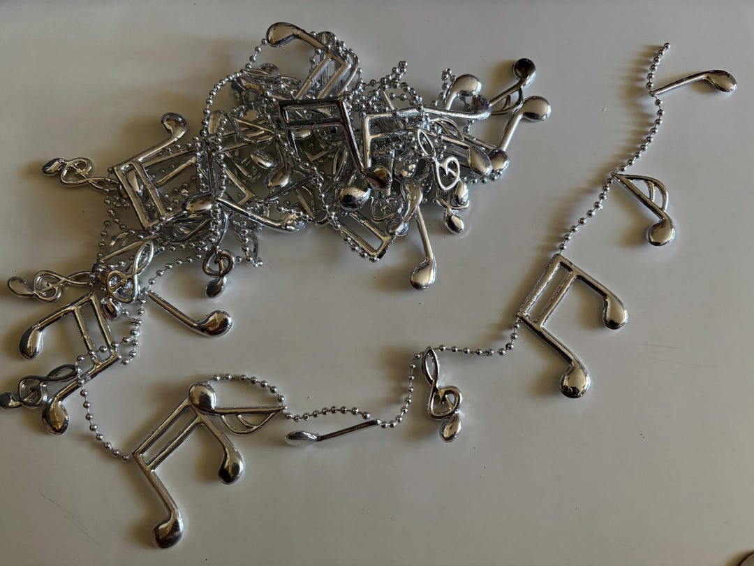 9 Feet Silver Acrylic Music Note Garland Decor Embellishment AA1 - Etsy