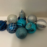 Retro Vintage Christmas Ornaments Clipart, Star Ornament, Pink Teal and ...