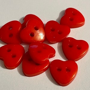 10 Small Red Heart Buttons, 12 Mm B9 - Etsy