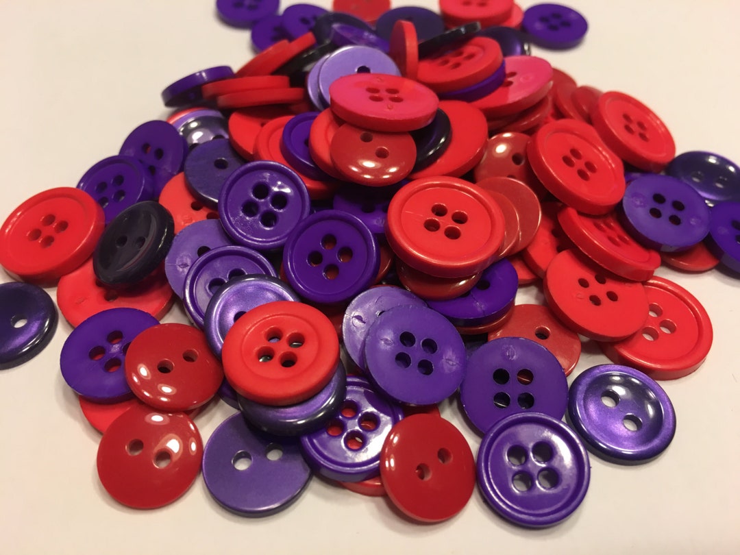50 Piece Assorted Purple and Red Acrylic Button Mix, 12-15 Mm (20) - Etsy