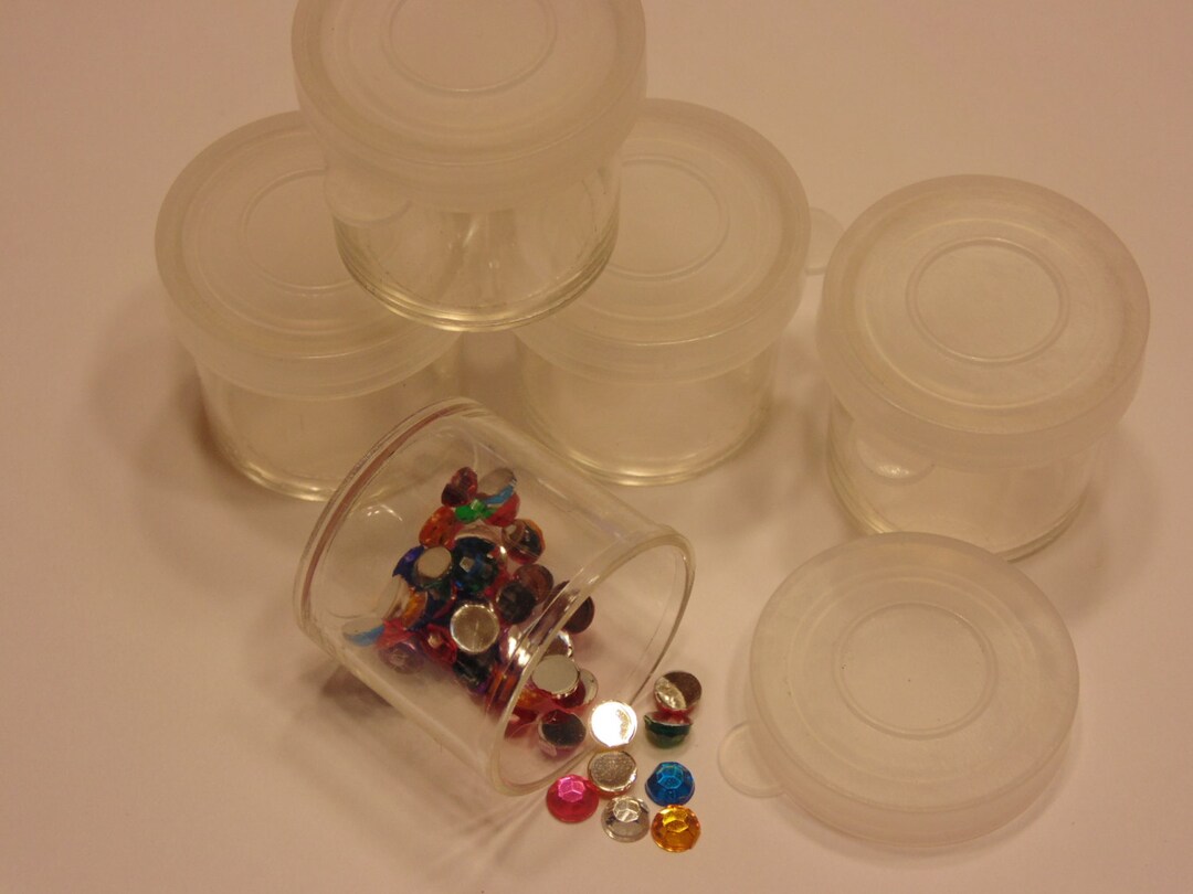 5 Small Clear Containers With Lid, Great for Glitter, Rhinestones and ...