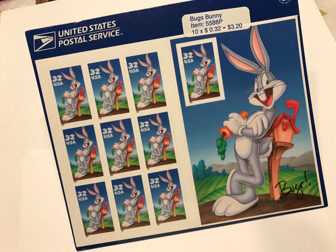 1997 Sheet of Bugs Bunny Postage Stamps - Etsy