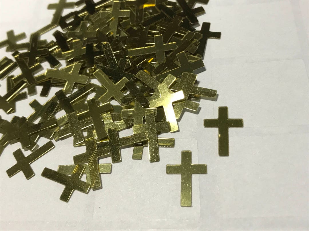 About 40-50 Shiny Gold Cross Confetti / Sequins , 9 X 14 Mm (39) - Etsy