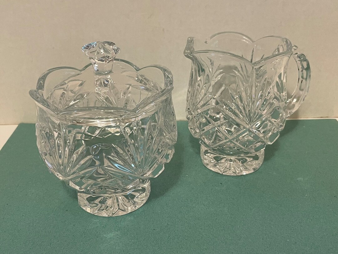 Crystal Sugar and Creamer Set, Vintage, Pre-owned (RR) - Etsy