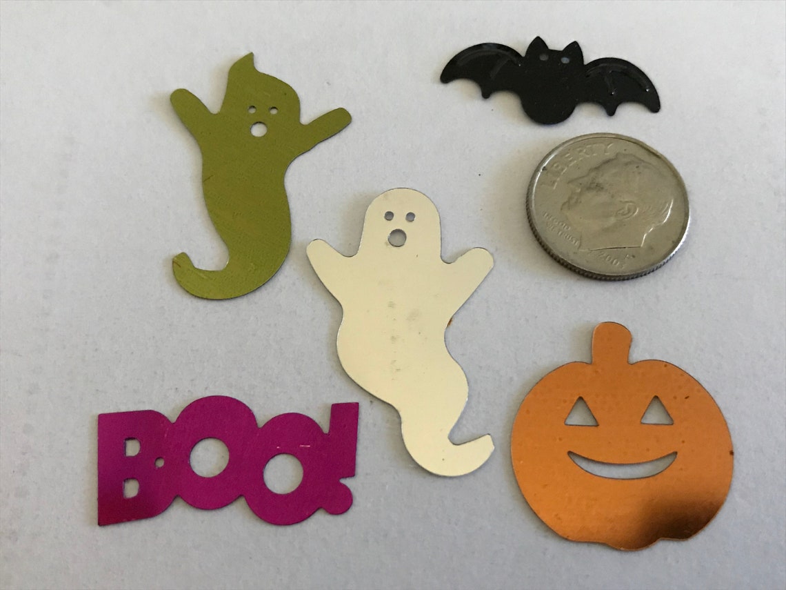 20 piece assorted boo ghost pumpkin bat Halloween confetti | Etsy
