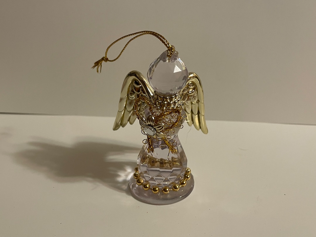 4 1 in Picture Gold and Clear Acrylic Angel Ornament Decor, Vintage, 3 ...