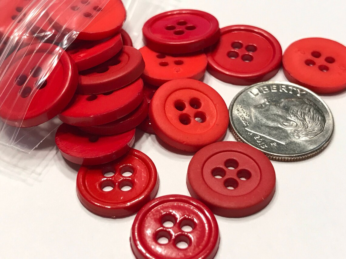 50 piece red tone acrylic button mix 12-15 B6 | Etsy