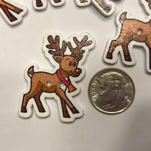 5 Wood Reindeer Buttons, 25 X 35 Mm (B9) - Etsy