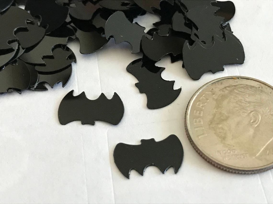 25 - 35 Black Plastic Bat Confetti / Sequins, 7 X 10 Mm (3C) - Etsy