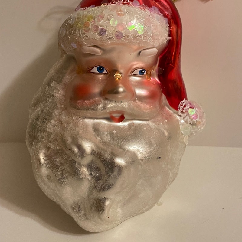 Santa Head Ornament - Etsy