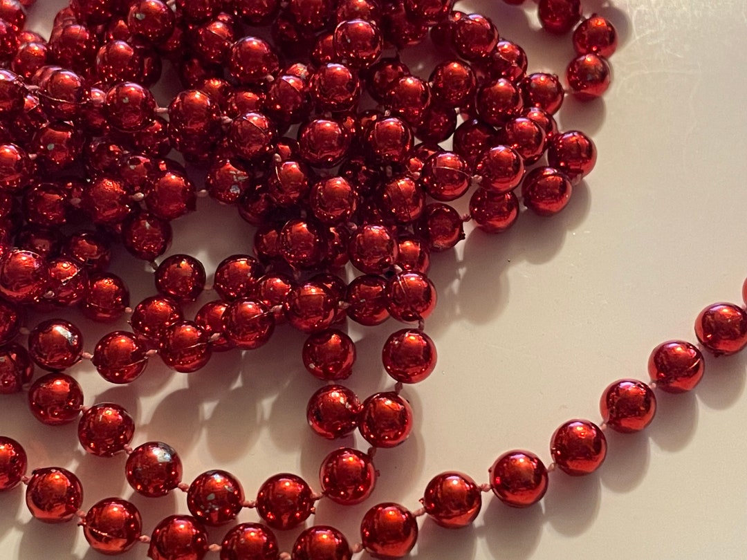 9 Feet of Red Shiny Bead Garland Pre-owned HR250 - Etsy