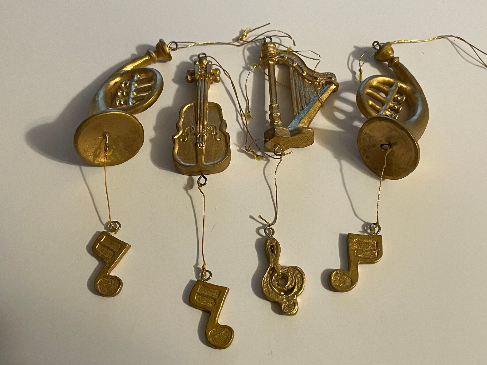 Set of Music Instrument Ornaments Gold Color About 5 Inch - Etsy