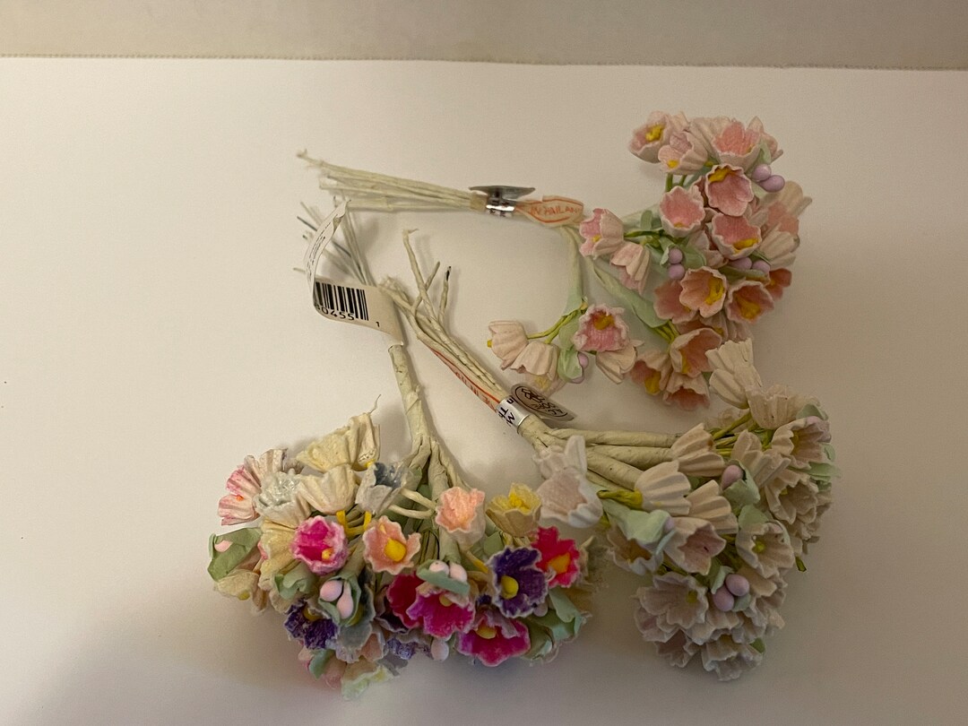 3 Bouquet of Mini-flowers Assorted Colors 5 Inches Tall - Etsy
