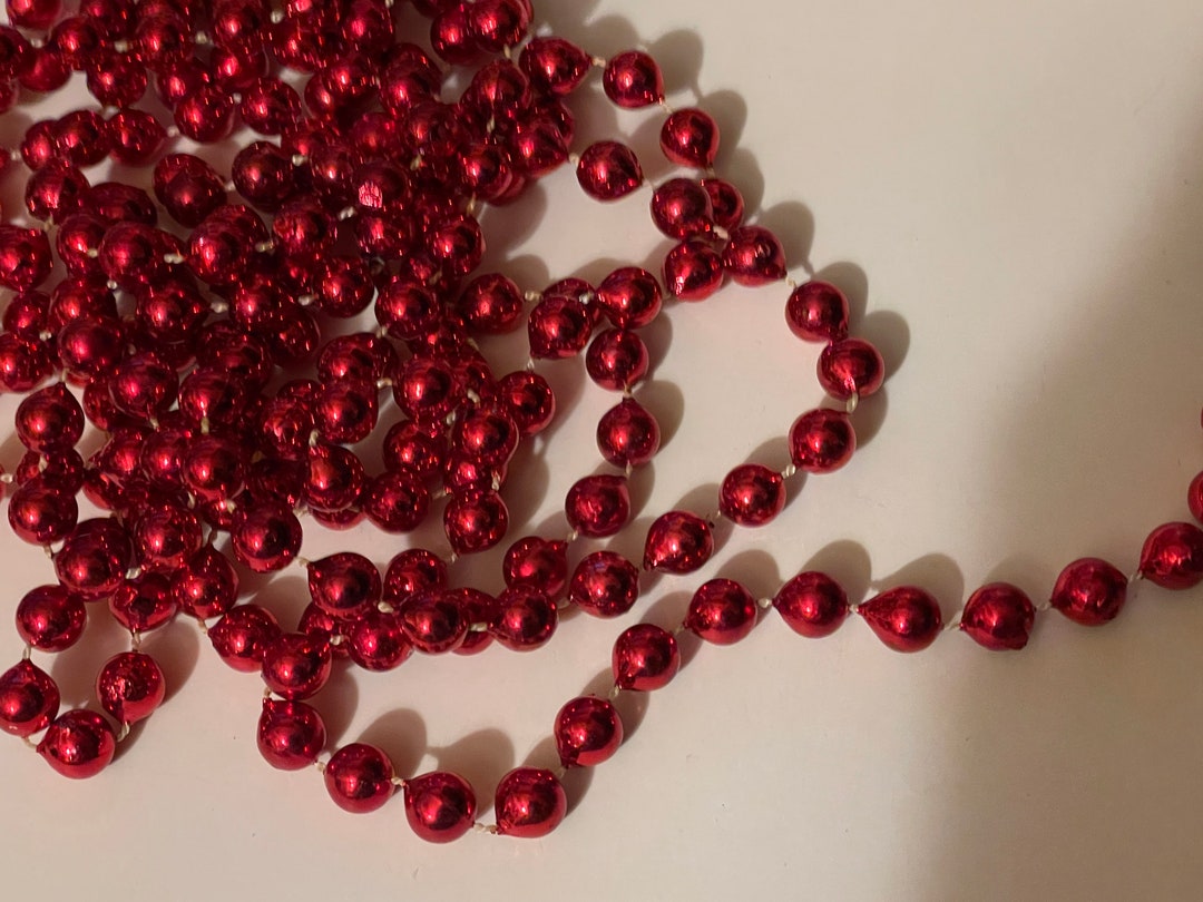 8 Feet Shiny Red Acrylic Bead Garland A3 - Etsy