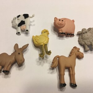 6 Piece LARGE Farm Animal Button Mix, 20-35 Mm 19 - Etsy