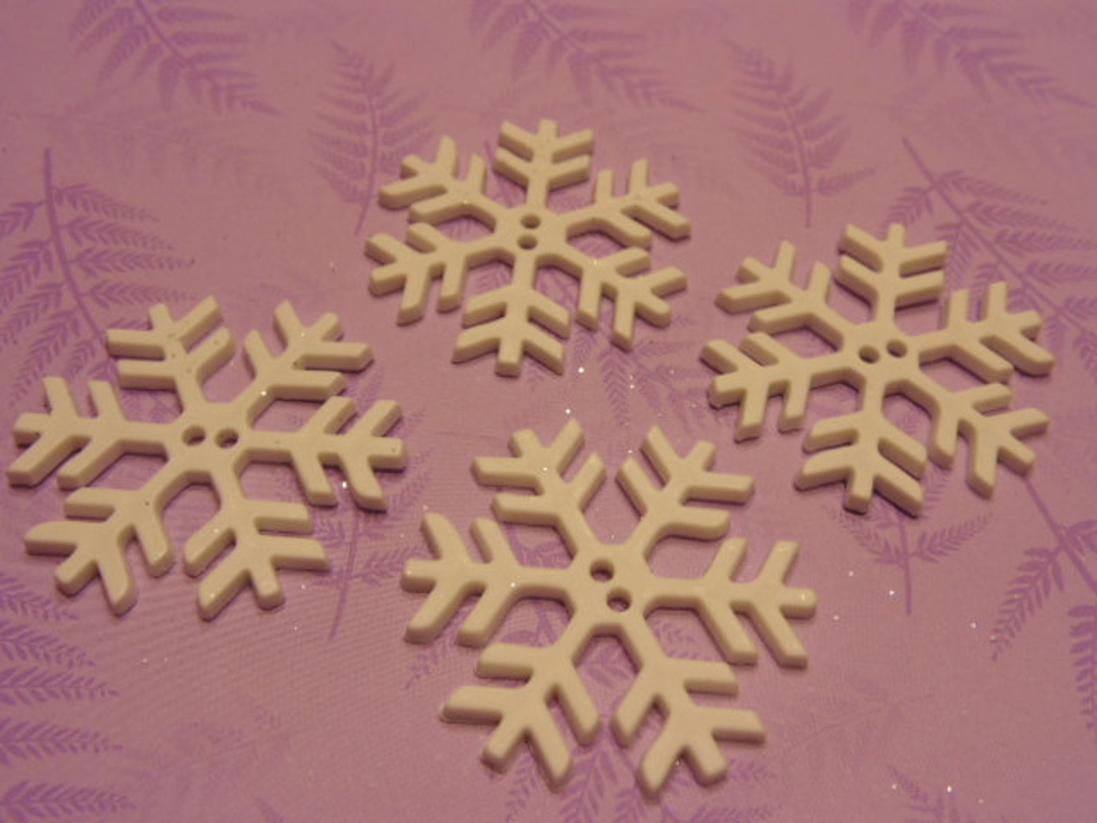 4 Extra Large Flat Snowflake Buttons 40 Mm 18 | Etsy