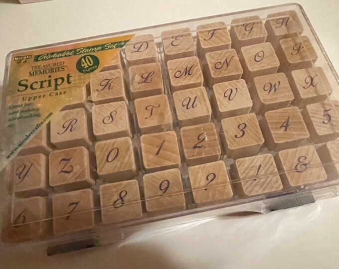 40 Count Box of Upper Case Script Rubber Stamps, Never Opened - Etsy