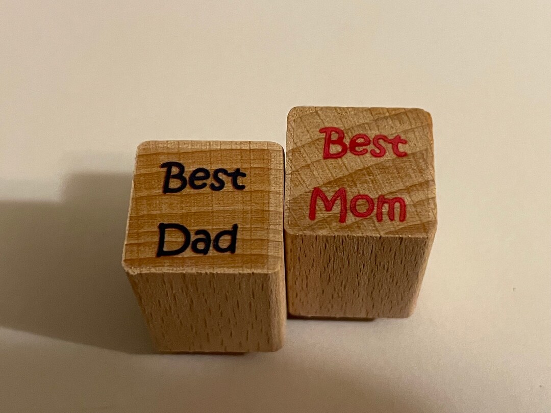 Best Mom, Best Dad Small Tiny Rubber Stamps Pre-owned, 15 Mm (BB4/11 ...