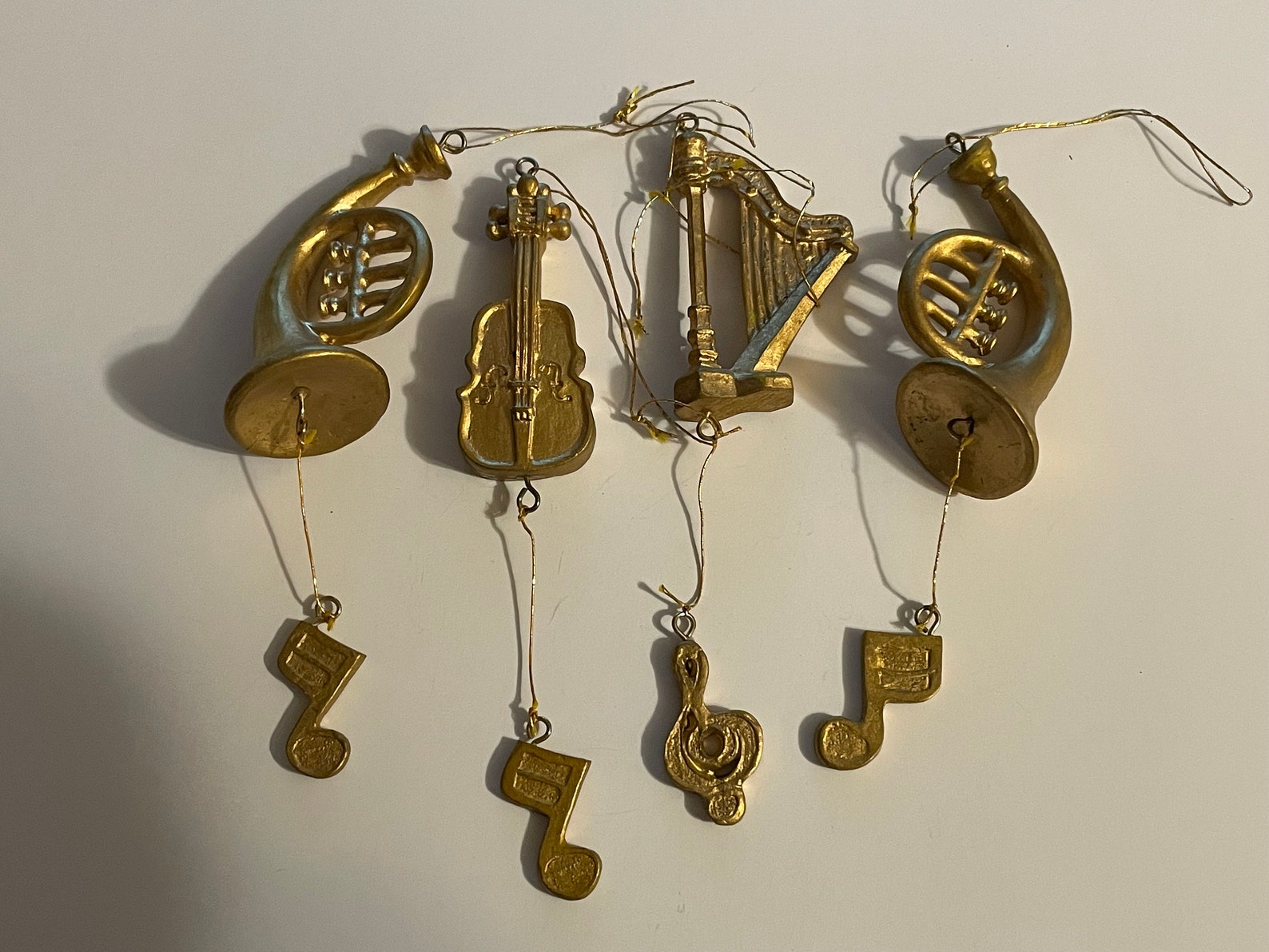 Set of Music Instrument Ornaments Gold Color About 5 Inch - Etsy