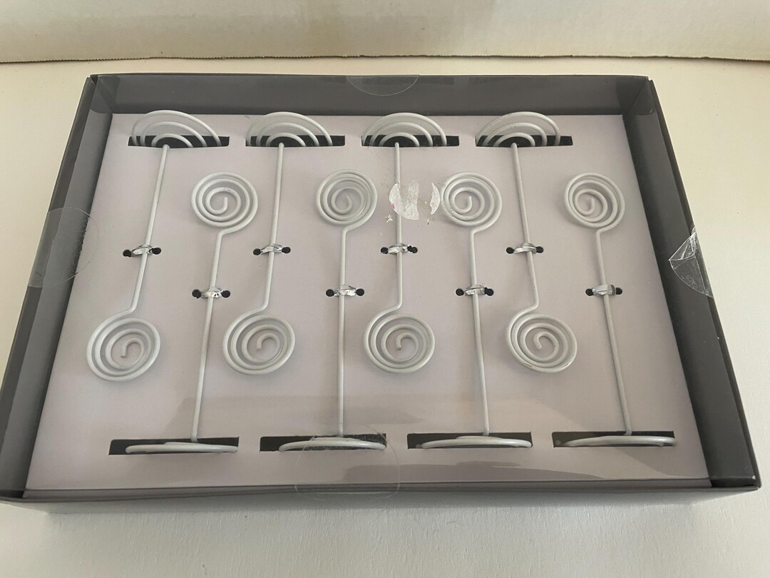 New in Box 8 Count White Wire Card Holders, 4 Inches Tall (BRBX) - Etsy