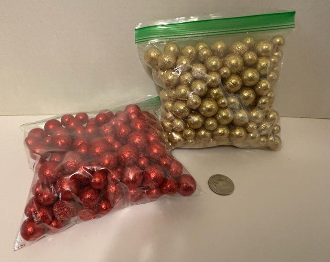 2 Bags of Red and Gold Glitter Balls Filler Decor (MRCH) - Etsy