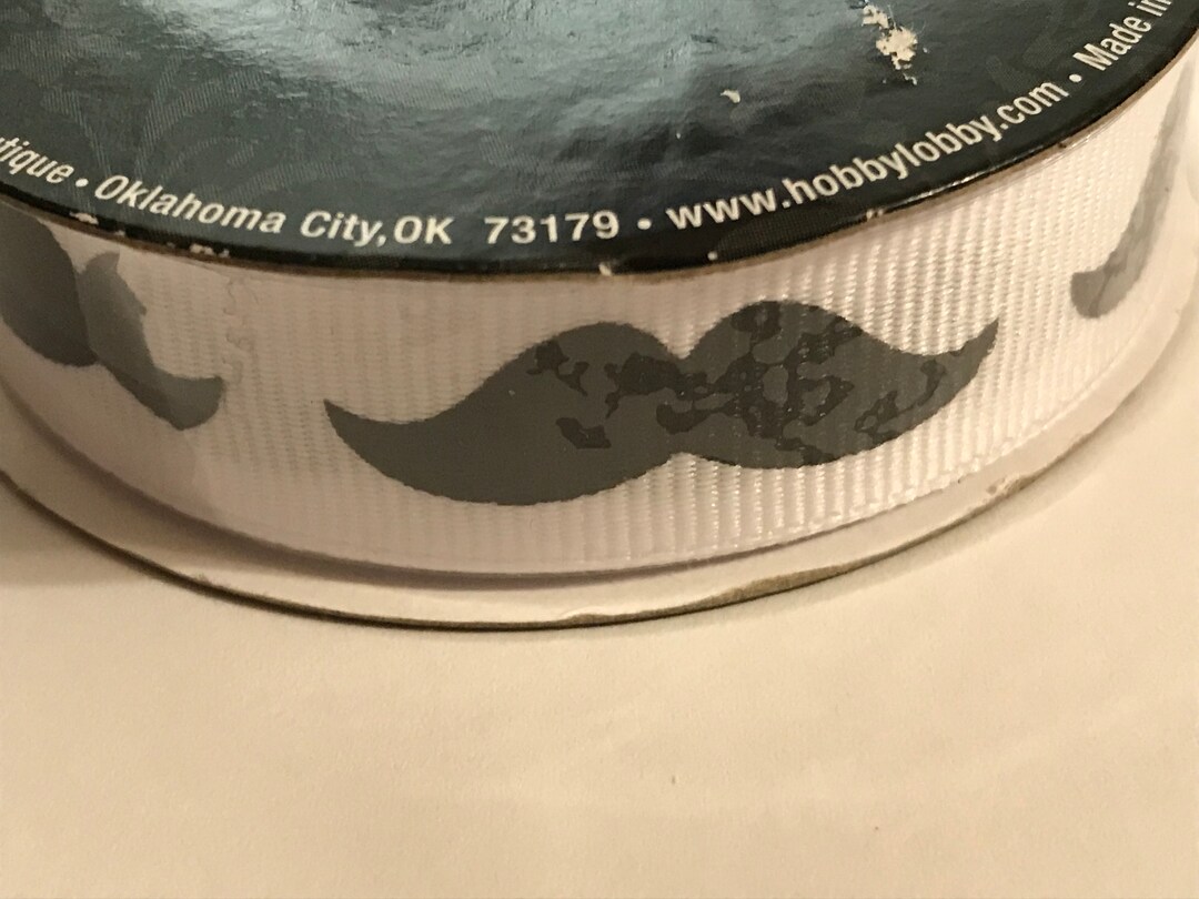 15 Feet of Black on White Mustach Ribbon, 5/8 Inch Wide (RR18) - Etsy