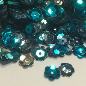 Silver and Blue Color Flower Cup Sequins / Confetti 8 Mm(6) - Etsy