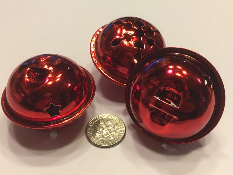 3 Large Red Color Jingle Bells Ornaments 40 Mm HR150 - Etsy