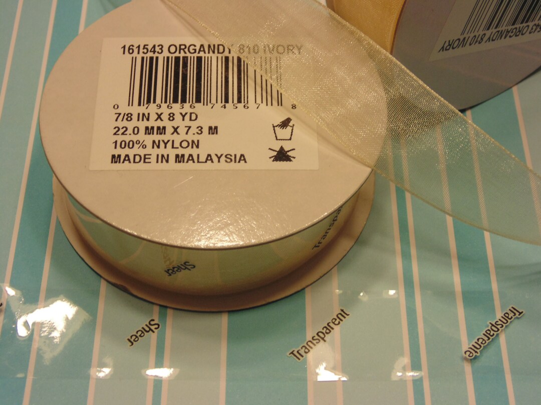 8 Yards of Sheer Ivory Color Ribbon, 7/8 Inch Wide MR66 - Etsy